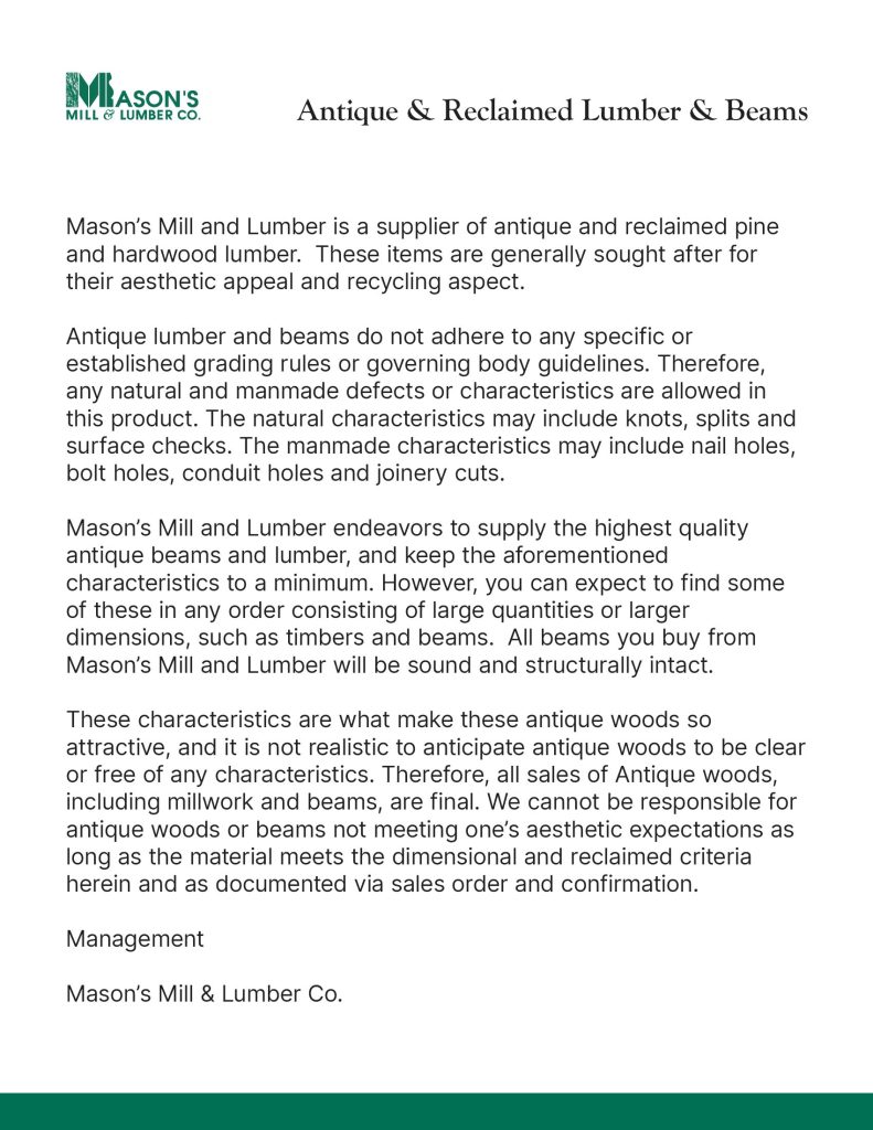 Resources - Mason's Mill & Lumber Co.